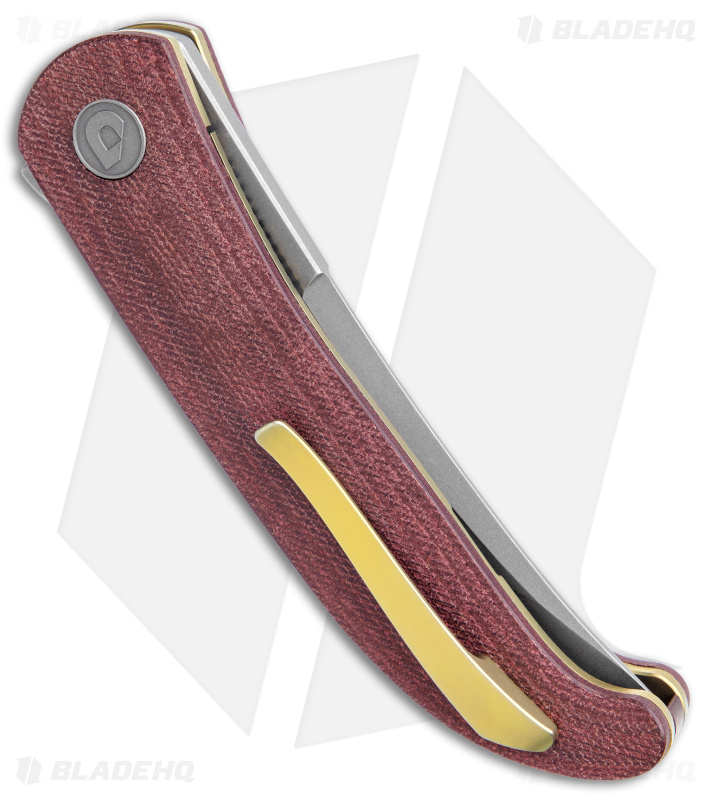 DROP + Terzuola | Cyrus Liner Lock Knife | Red Micarta - Blade HQ