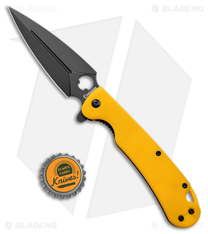 Daggerr Arrow Scorpion Knife Yellow (4" Black) - Blade HQ
