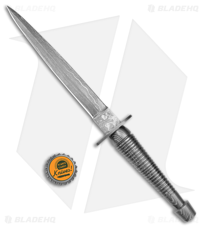 Damascus Commando Dagger D/E Fixed Blade - Blade HQ