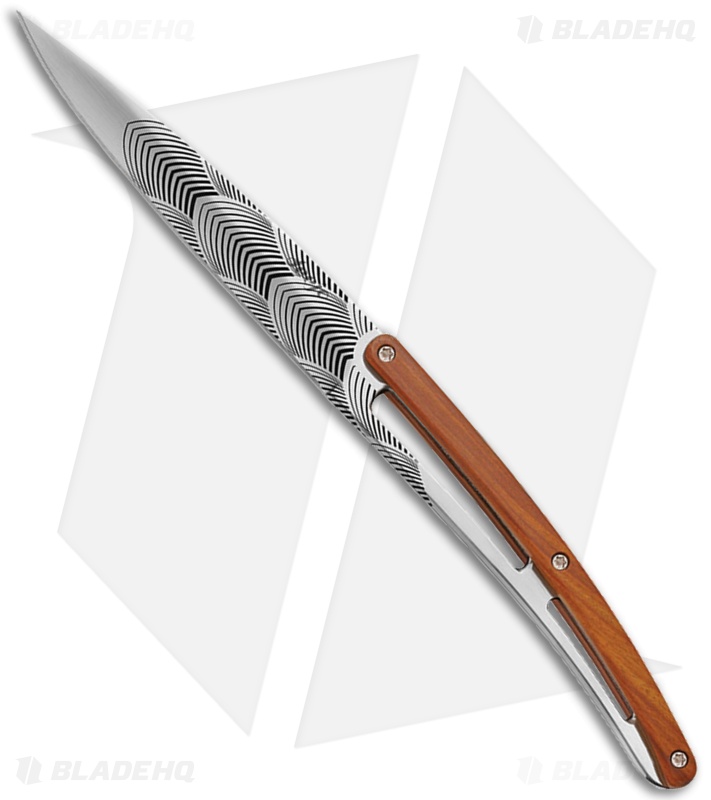 Deejo Steak Knives Art Deco Coral Wood Set of 6 - Blade HQ