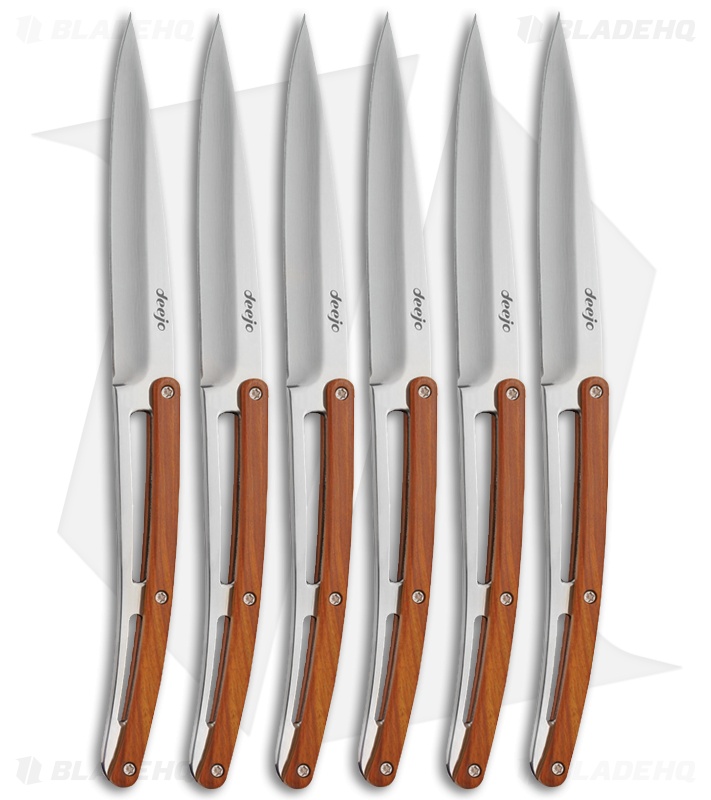 Deejo Steak Knives Coral Wood Set of 6 - Blade HQ