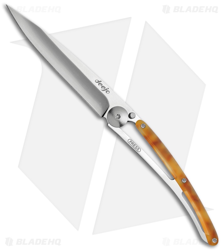 Deejo Turtle 37g Mirror Ultra-Light Frame Lock Knife Turtle Shell (3.75 ...