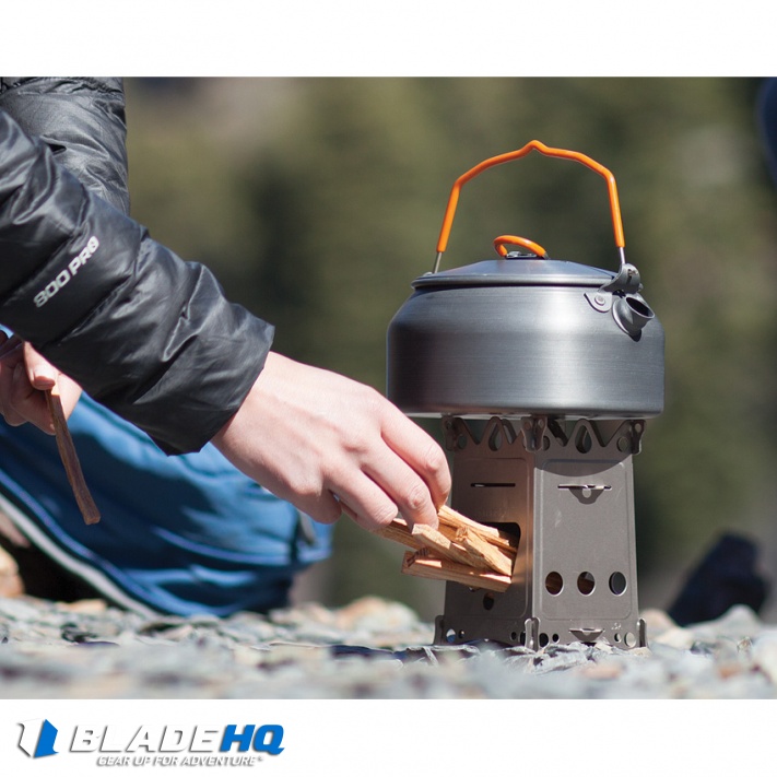 EmberLit Fire Ant Wood Burning Multi-Fuel Titanium Steel Stove - Blade HQ