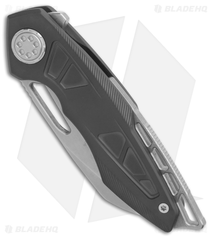 EOS Neptune | Black DLC Ti Flipper Knife | Stonewash