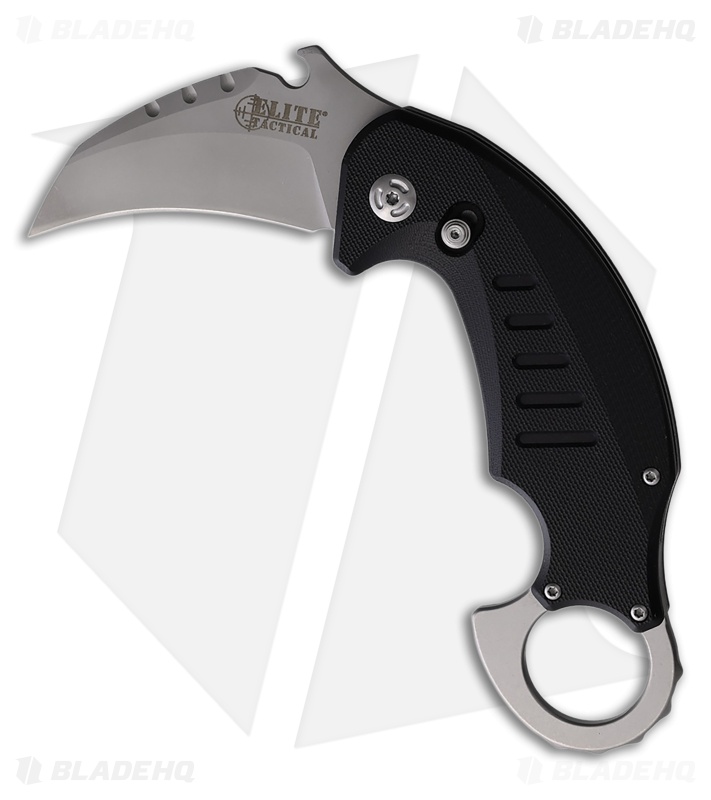 Elite Tactical Sabretooth Knife Black G-10 Satin