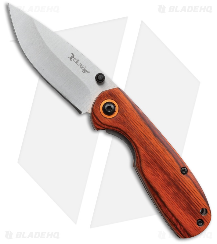 Elk Ridge Liner Lock Knife Dark Wood Satin