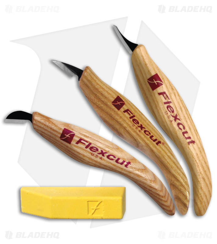 Flexcut KN400 Slim-Handle Detail Knife Set - Blade HQ