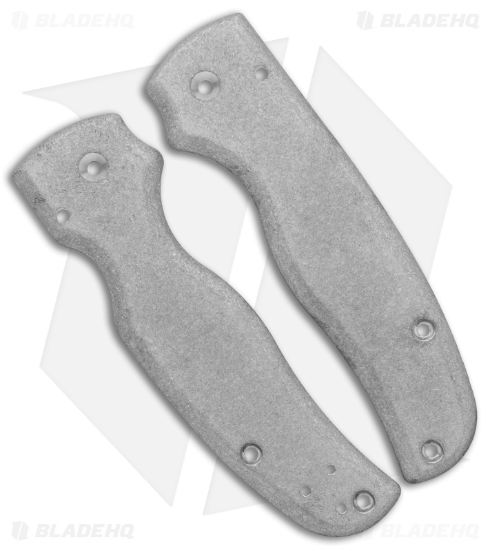 Flytanium Custom Titanium Scales for Spyderco Shaman - Stonewash - Blade HQ