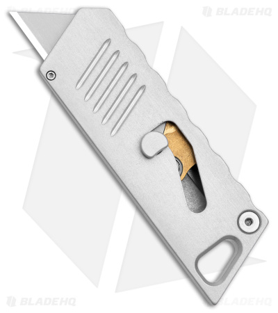 Focus Works Bob The Boxcutter Utility Knife Gray Raw Aluminum - Blade HQ