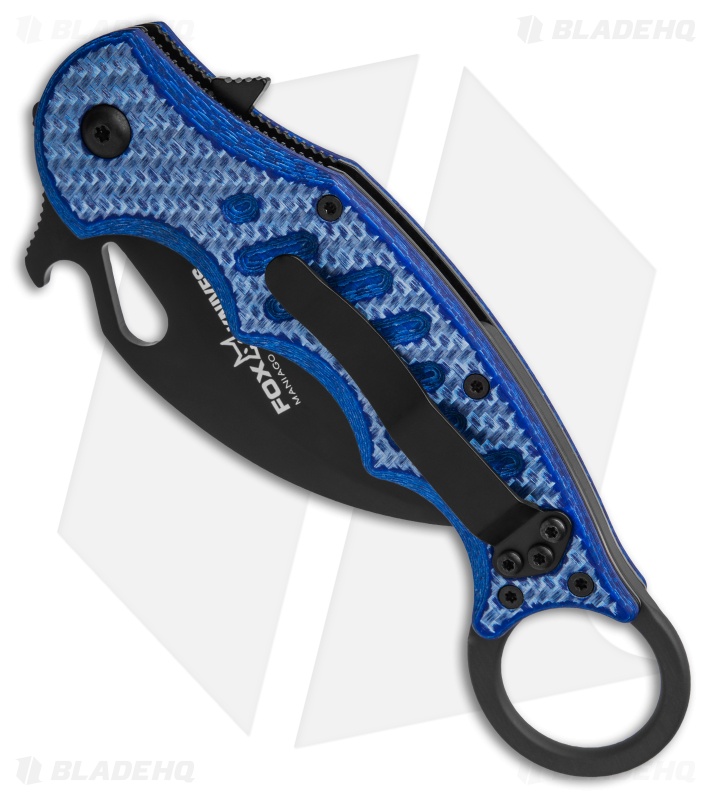 Fox Karambit Folding Knife | Blue Twill G-10 | 479BLT - Blade HQ