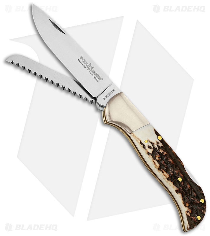 Fox Knives Multi-Hunter 2 Lockback Knife Stag (4.5" Satin) - Blade HQ