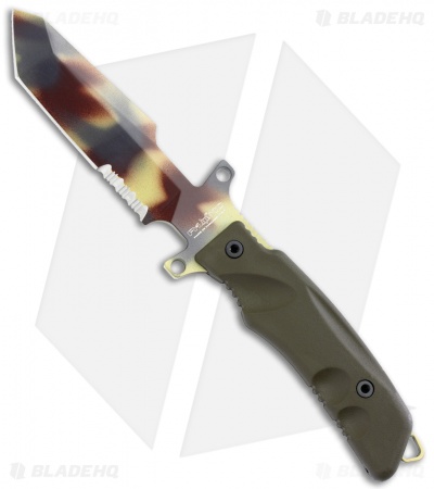 Fox Knives Predator Fixed Blade Knife Desert Camo Serr
