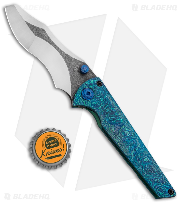 Gavko Custom Leopard Knife Electro Ano Timascus (3.25" Two-Tone) - Blade HQ
