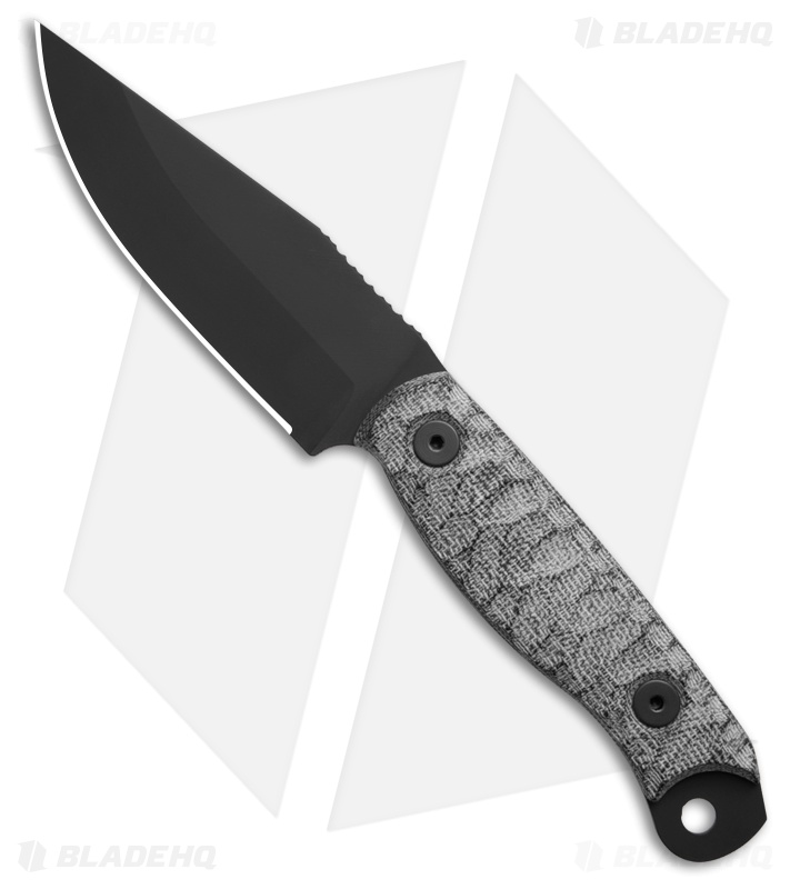 Half Face Blades Crow Scalper Knife Gray Micarta Black
