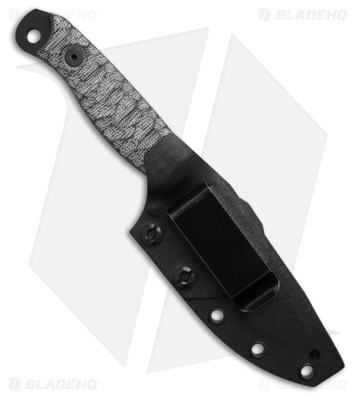 Half Face Blades Crow Scalper Knife Gray Micarta Black