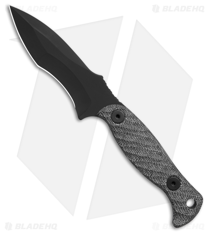 Half Face Blades Extremis Knife Gray Micarta Black Cerakote