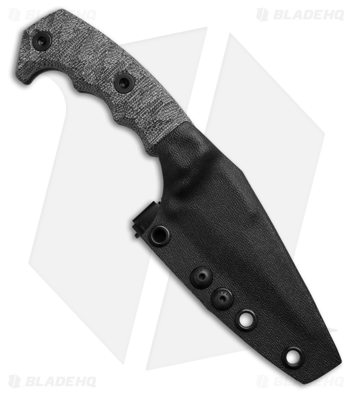 Half Face Blades Humint Knife Gray Micarta Black Cerakote