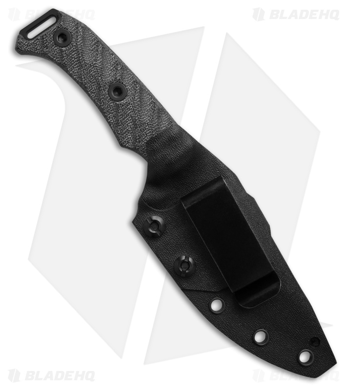 Half Face Blades Tosahwi Knife Gray Micarta Black Cerakote