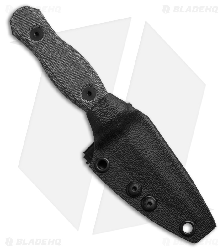 Half Face Blades Trident Knife Gray Micarta Black Cerakote