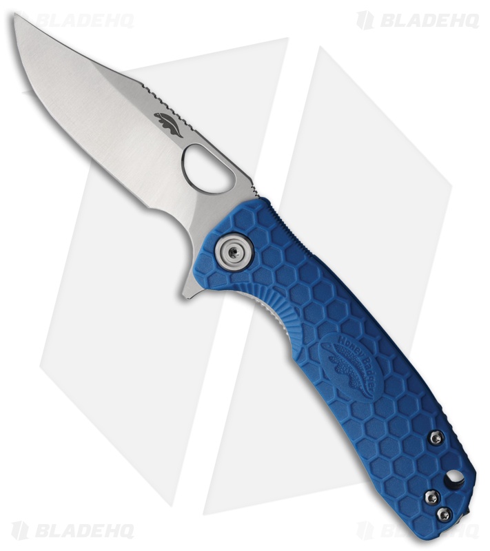 Honey Badger Knives Small Flipper D2 Clip Point Blue FRN