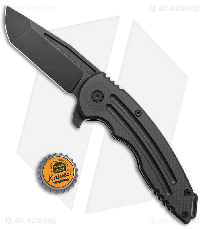 Jake Hoback Knives | Husky Knife | Black Ti + Carbon Fiber - Blade HQ