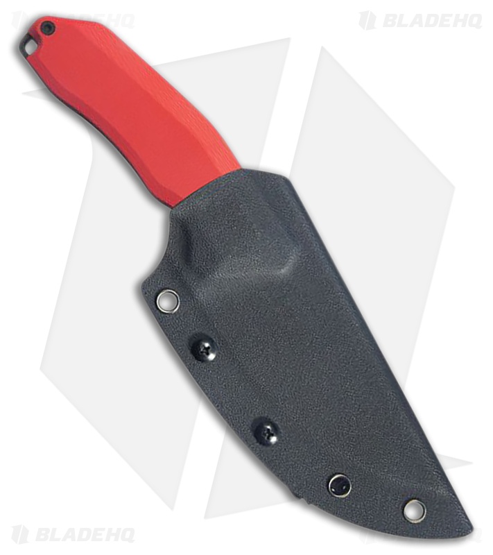 Kubey Knives Basilisk Fixed Blade Knife Red G-10 Black SW