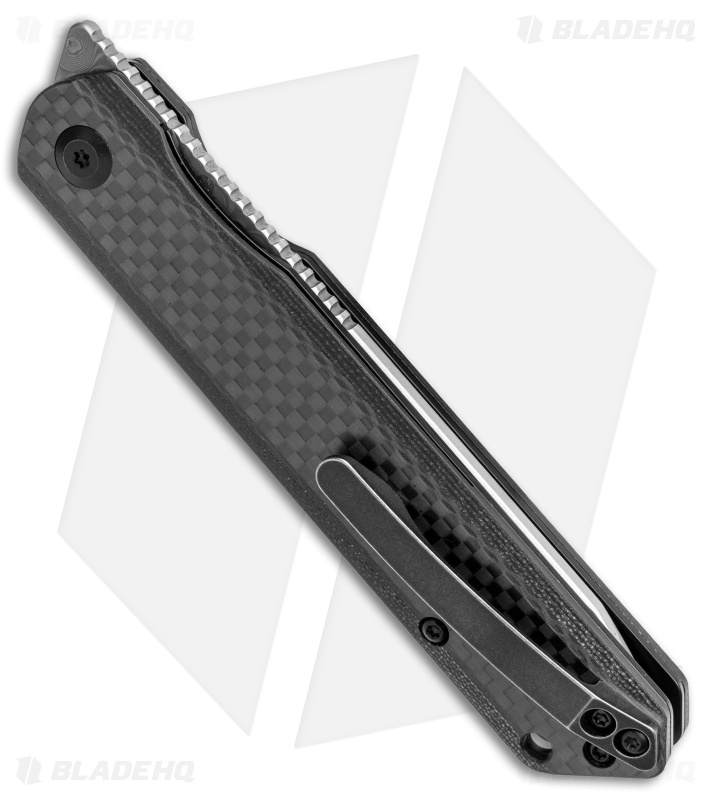 Kansept Knives | Prickle Tanto Knife | CF + Damascus - Blade HQ