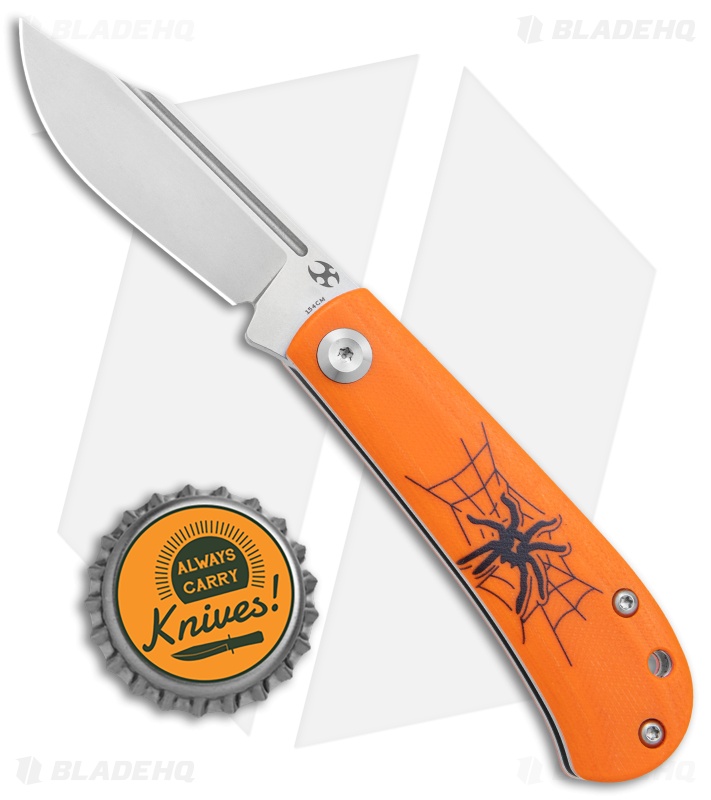 Kansept Knives Bevy - Slip Joint Knife | Orange G-10 Spider | Blade HQ