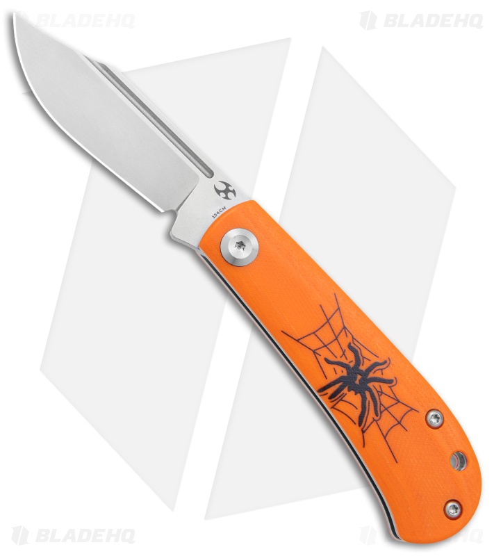Kansept Knives Bevy - Slip Joint Knife | Orange G-10 Spider | Blade HQ