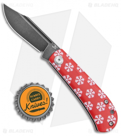Kansept Knives Bevy - Slip Joint Knife | Red G-10 Snowflakes | Blade HQ