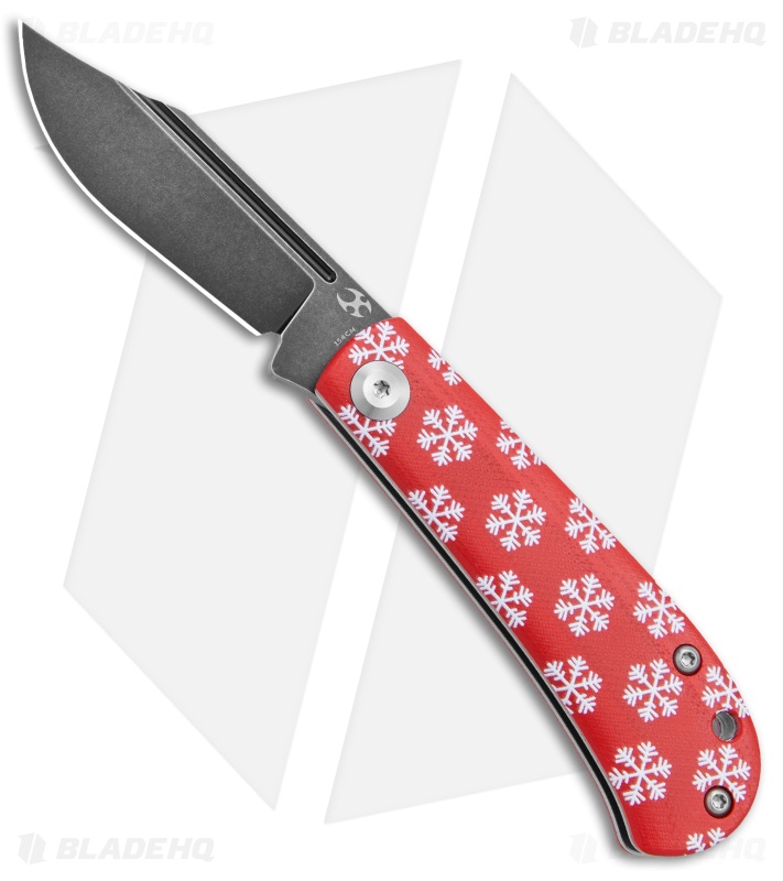 Kansept Knives Bevy - Slip Joint Knife | Red G-10 Snowflakes | Blade HQ