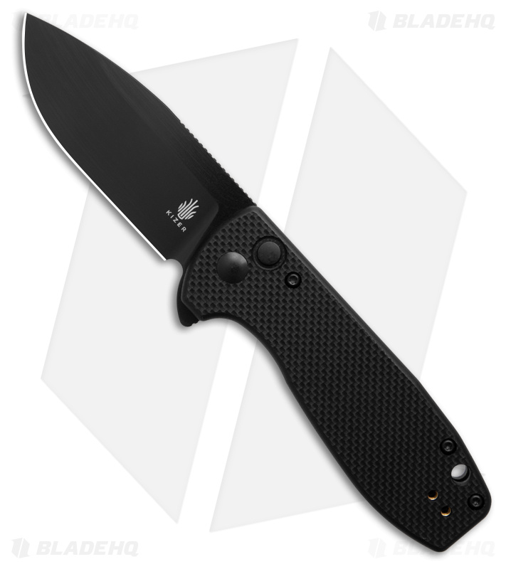 Kizer Laconic Amicus Button Lock Knife Blk (Blk) - Blade HQ