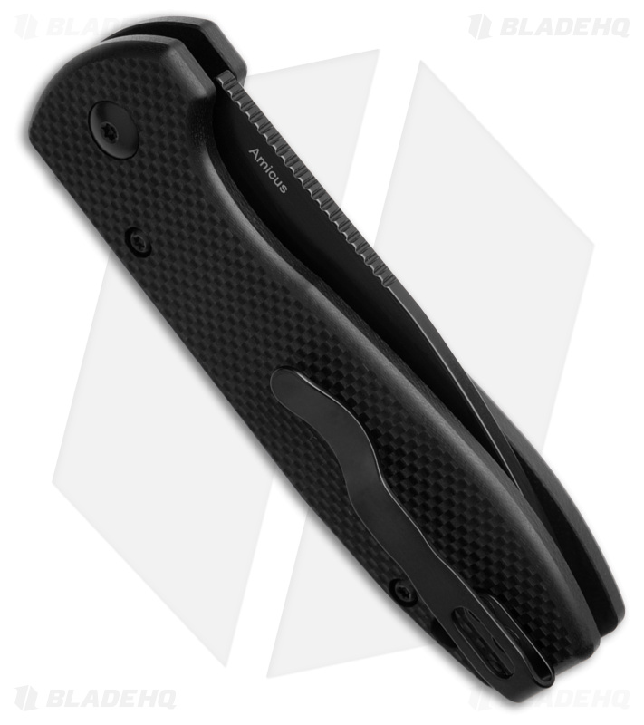 Kizer Laconic Amicus Button Lock Knife Blk (Blk) - Blade HQ