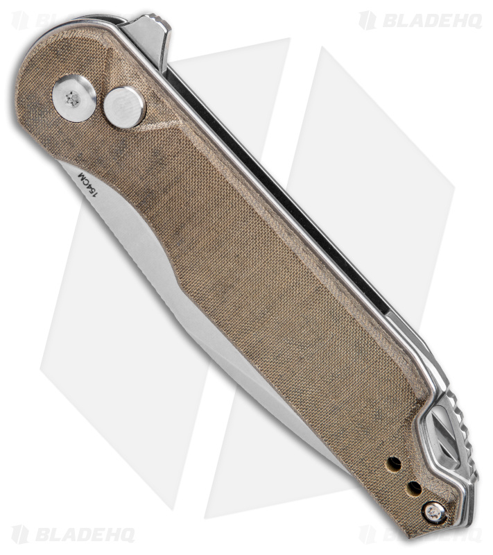 Kizer Assassin Button Lock Green Micarta 3.1" SW - Blade HQ