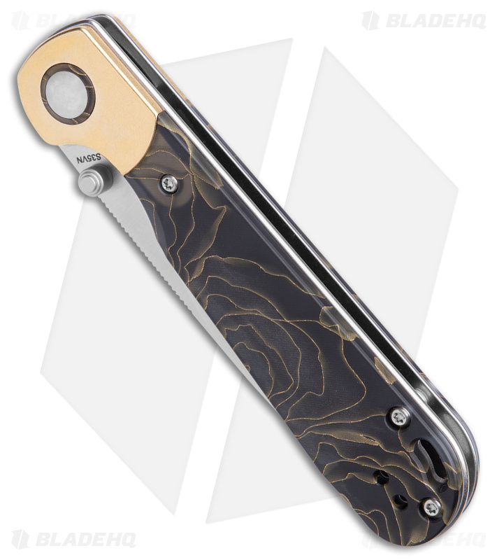 Kizer Cutlery PPY Liner Lock Knife Brass/Raffir - Blade HQ
