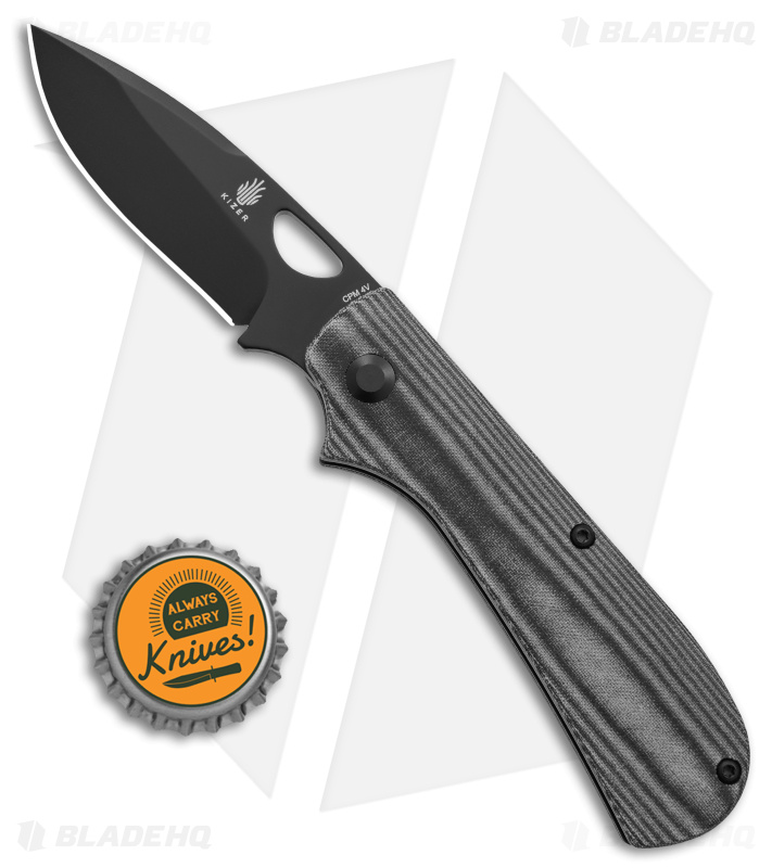 Kizer Vagnino Zipslip Slip Joint Knife | Black Micarta - Blade HQ