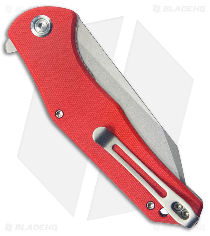 Kubey Knives Flash Tanto Knife Red G-10 (3.9" Satin) KU158