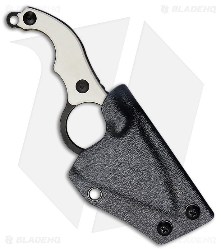 Kubey Hippocam EDC Fixed Blade Knife Ivory G-10 (Two-Tone)