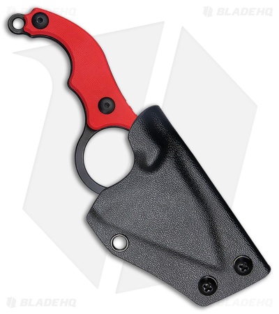 Kubey Hippocam EDC Fixed Blade Knife Red G-10 (Two-Tone)