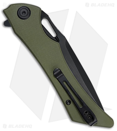 Kubey Raven Liner Lock Knife OD Green G-10 (Black) KB2451