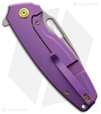 Kubey Tityus Frame Lock Knife Purple Titanium - Blade HQ