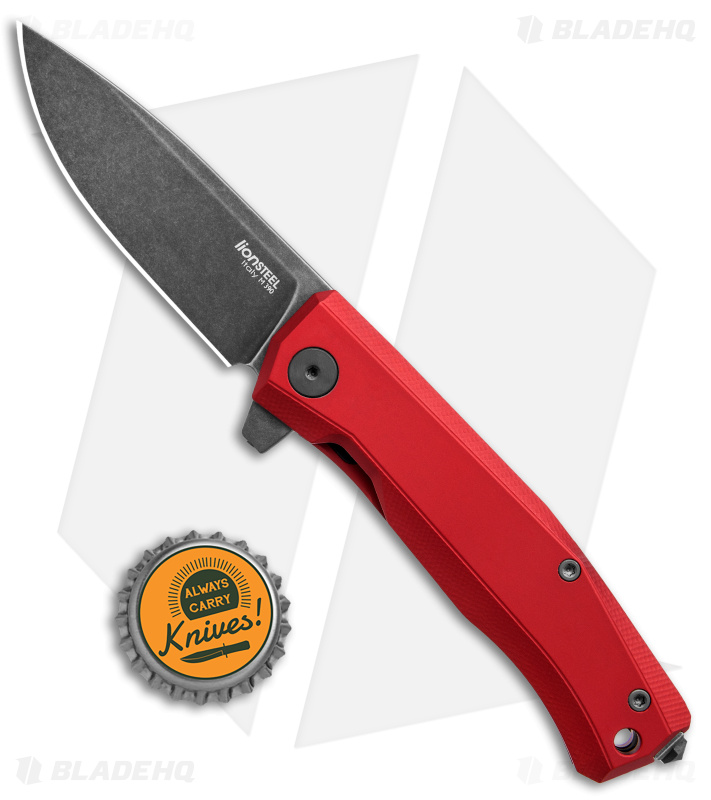 LionSteel Myto Frame Lock Knife | Red Aluminum + Black SW - Blade HQ