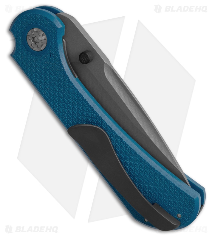 Luma Blades Kovert MC Liner Lock Knife Blue Textured G-10