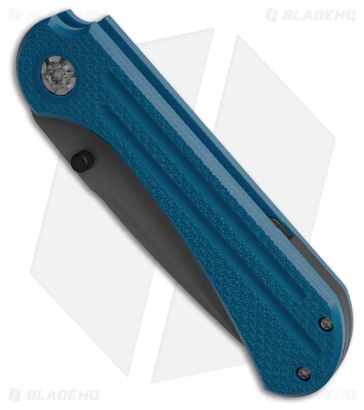 Luma Blades Kovert MC Liner Lock Knife Blue Textured G-10