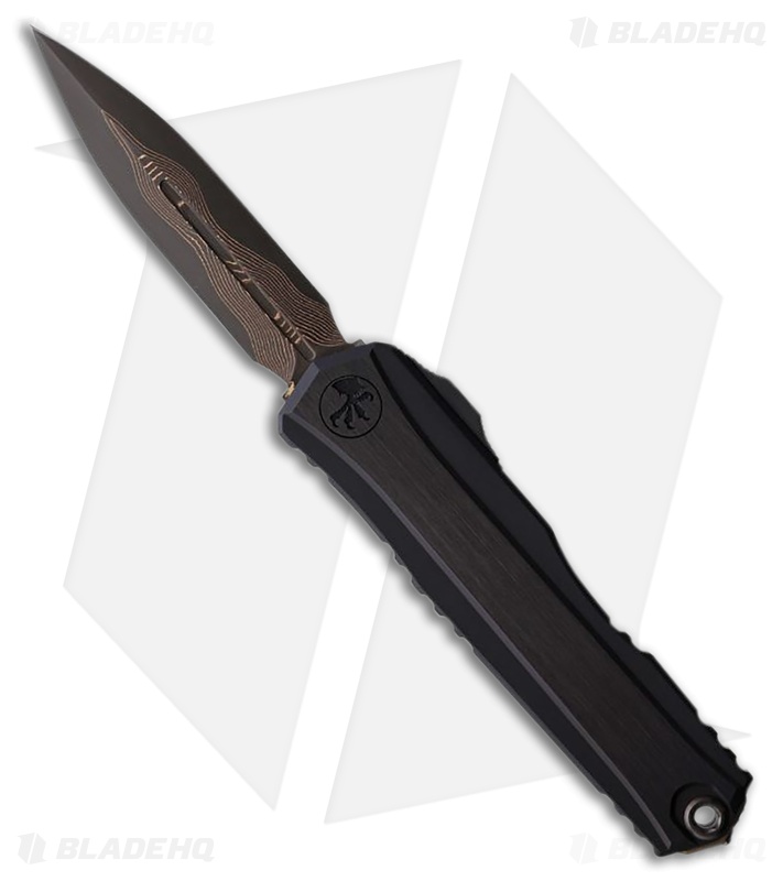 Microtech Cypher II D/E OTF Knife Black Alloy/Bronze Accents Coppermai