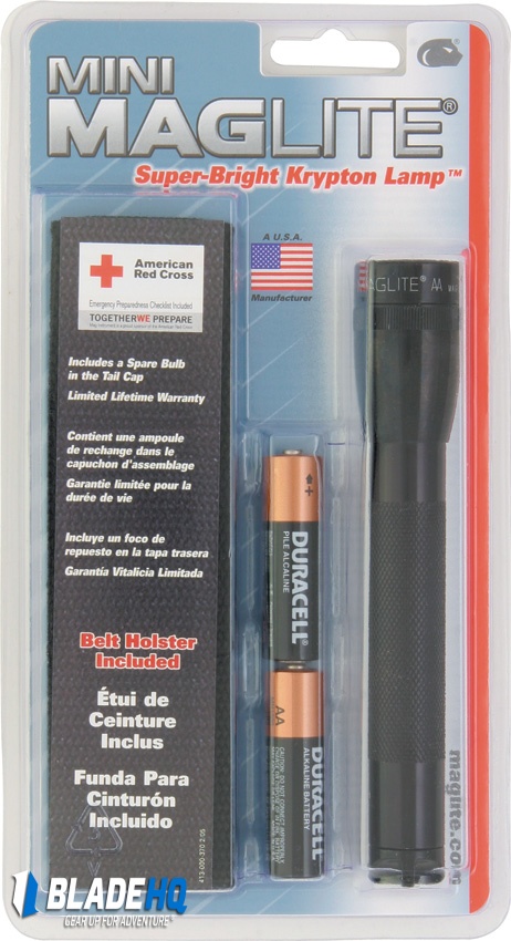 Mag-Lite Mini Maglite 2 AA Cell Flashlight Black 14 Lumens