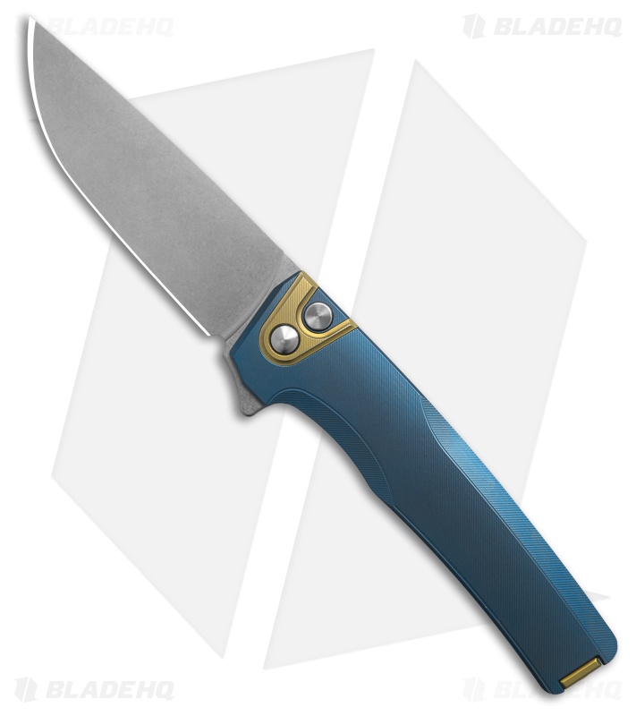 MachineWise Sonora Button Lock Knife Ti Blue/Bronze