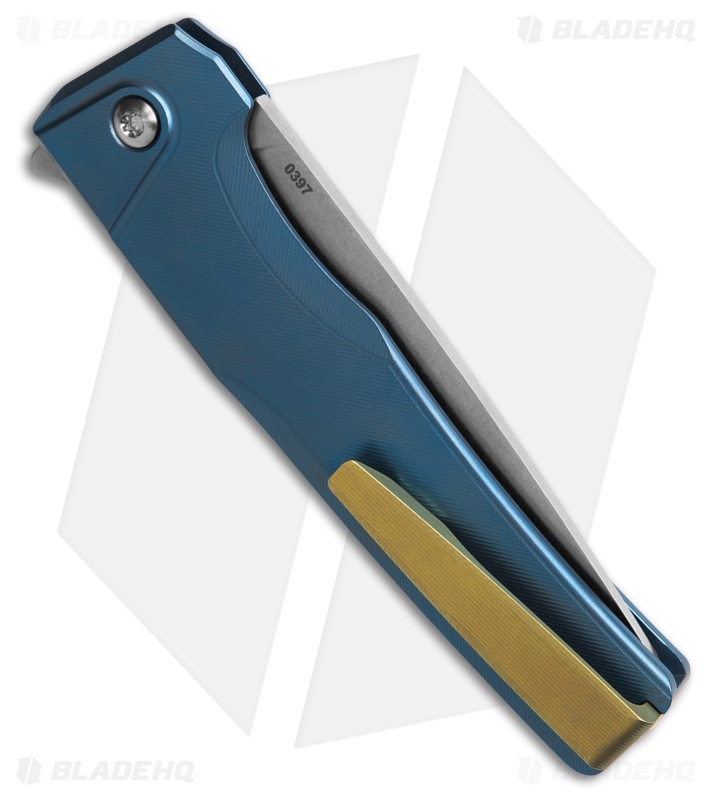 MachineWise Sonora Button Lock Knife Ti Blue/Bronze