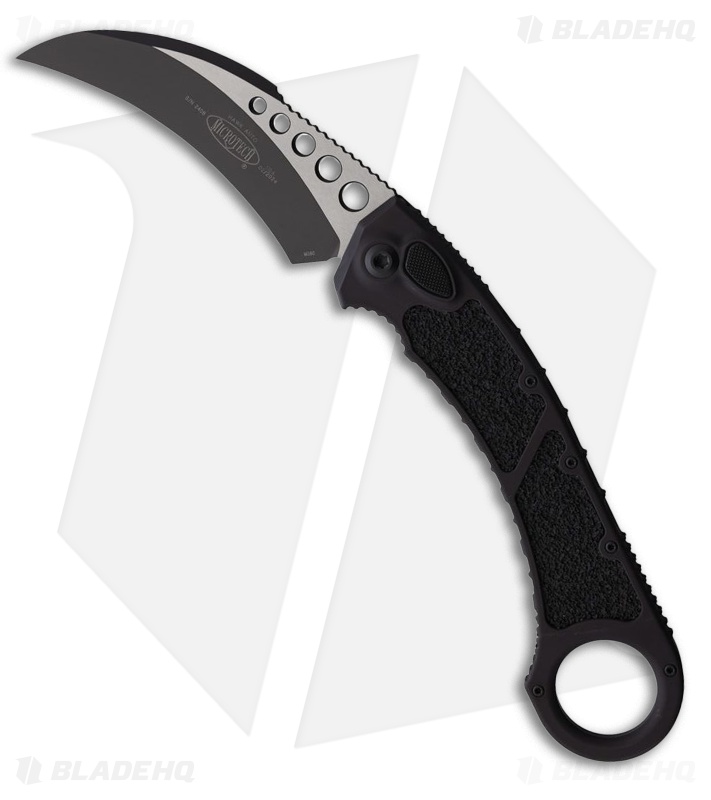 Microtech Hawk Automatic Karambit Knife Black Al Two-Tone