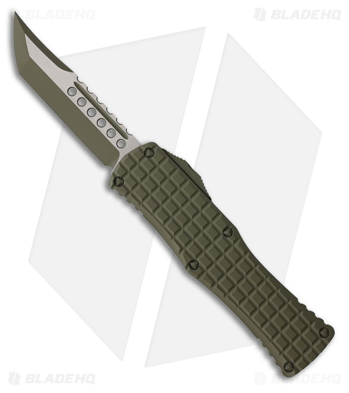 Microtech Hera Hellhound T/E OTF Knife OD Green Frag (3" OD Green/SW ...